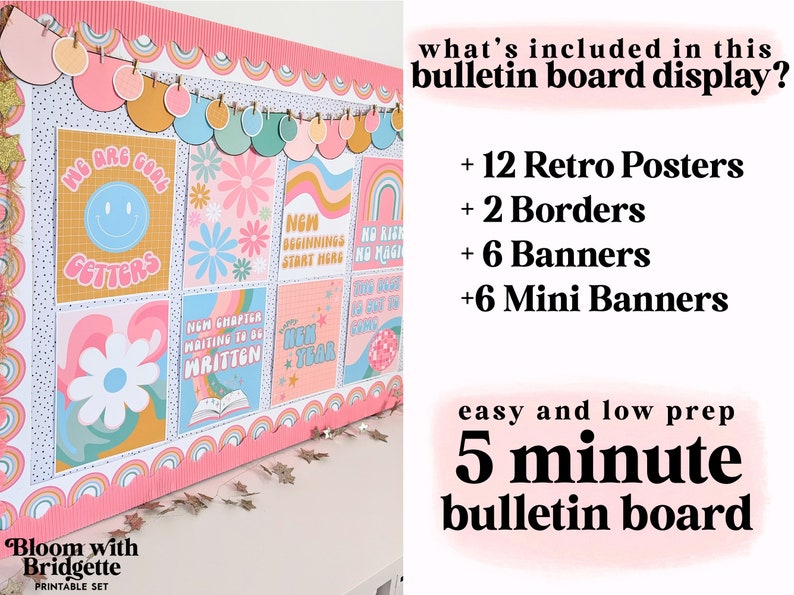 New Year Bulletin Board Retro New Year Posters New Year - Etsy