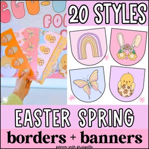 Easter Spring Bulletin Borders and Banners, Printable Spring Classroom ...