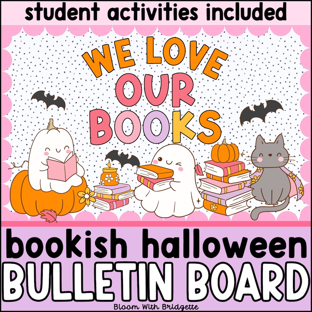 Cute Halloween Bulletin Board, Classroom Decor, Bookish Bulletin Board ...