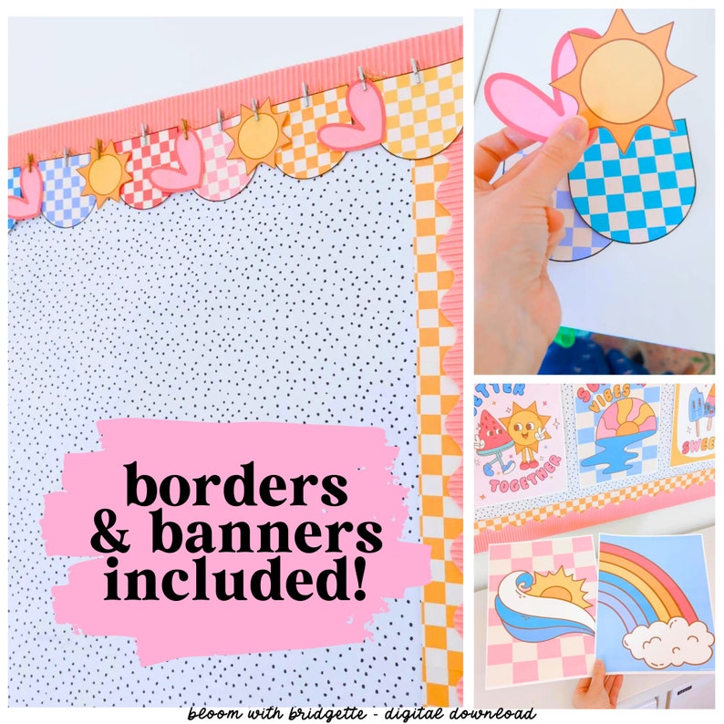 Retro Summer Classroom Posters, Editable Posters, June Bulletin Board ...