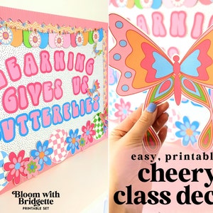 Retro Spring Bulletin Board Kit and Student Activity, Spring Bulletin ...