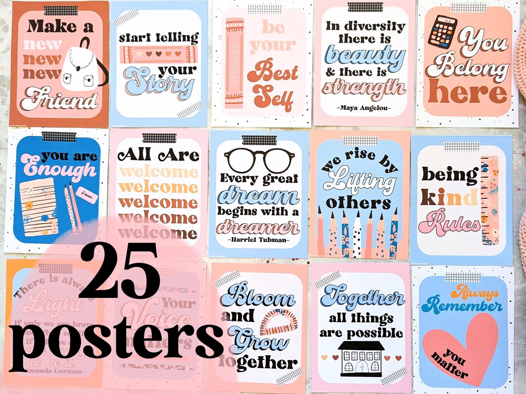 Diversity Posters, Inclusive Classroom Posters, Retro Classroom Decor ...