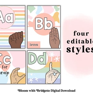 ASL (american Sign Language) Alphabet Posters, Modern Pastel Classroom ...