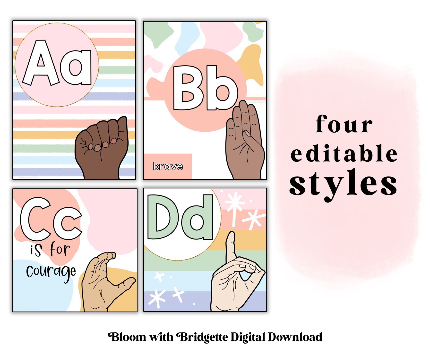 Asl Classroom Decor Gisgfim 18 Pieces ASL Poster America ASL Study Sign ...