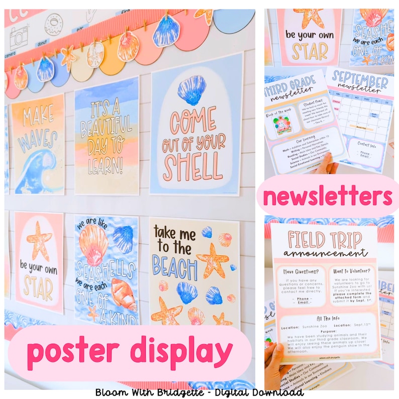 Beach Classroom Decor Mini Bundle, Coastal Classroom Theme, Bulletin ...