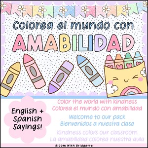 Colorful Back to School Classroom Decor Bundle, Bilingual Bulletin ...