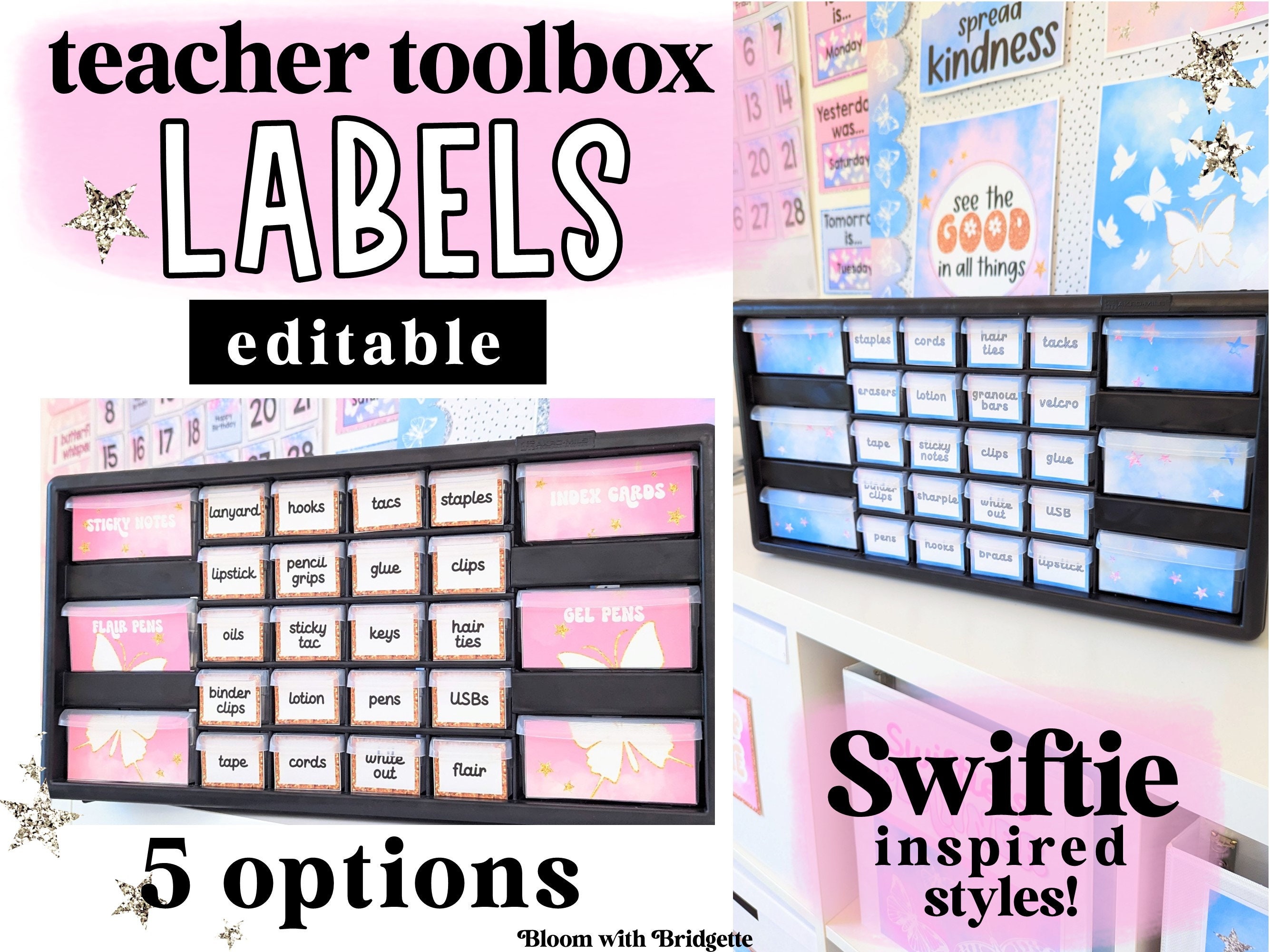 Swiftie Inspired Teacher Toolbox Labels Pastel Classroom - Etsy