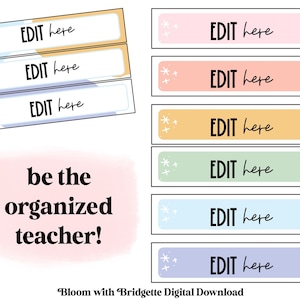Pastel Rolling Cart Labels, Modern Pastel Classroom Decor, Teacher Cart ...