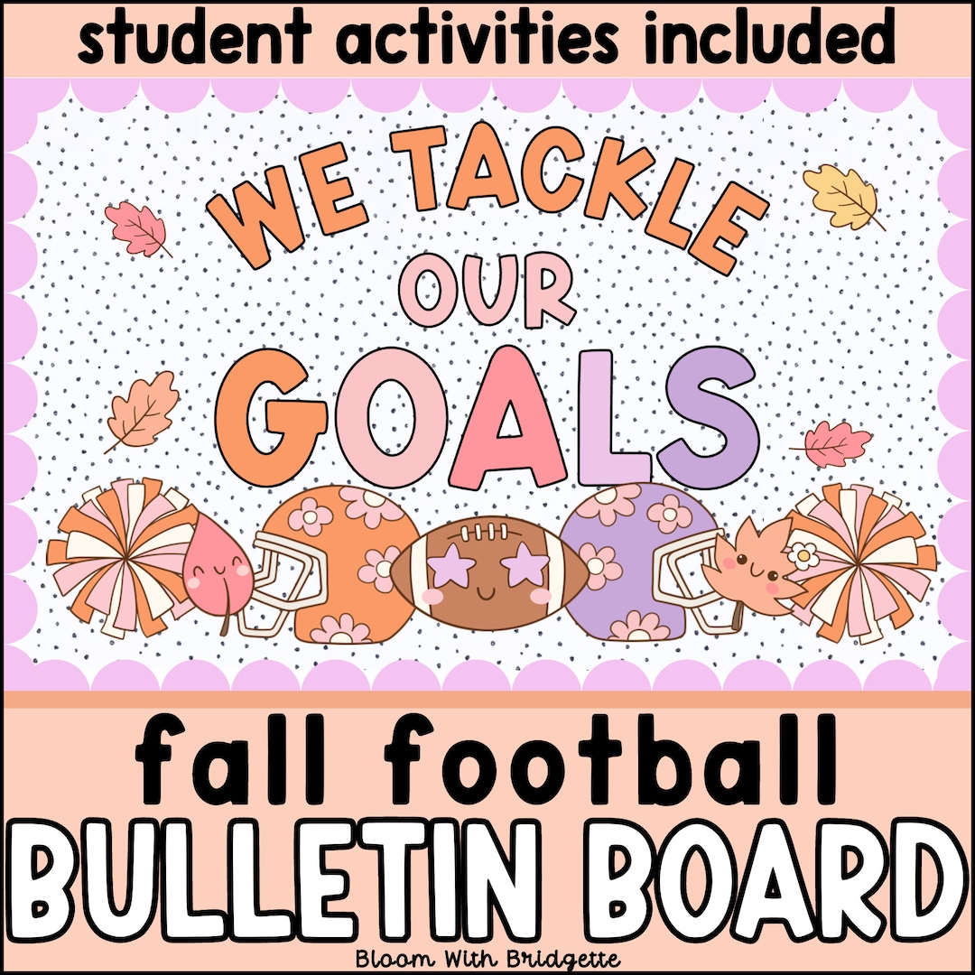 Fall Football Bulletin Board, Classroom Decor, Bulletin Board, Goal ...