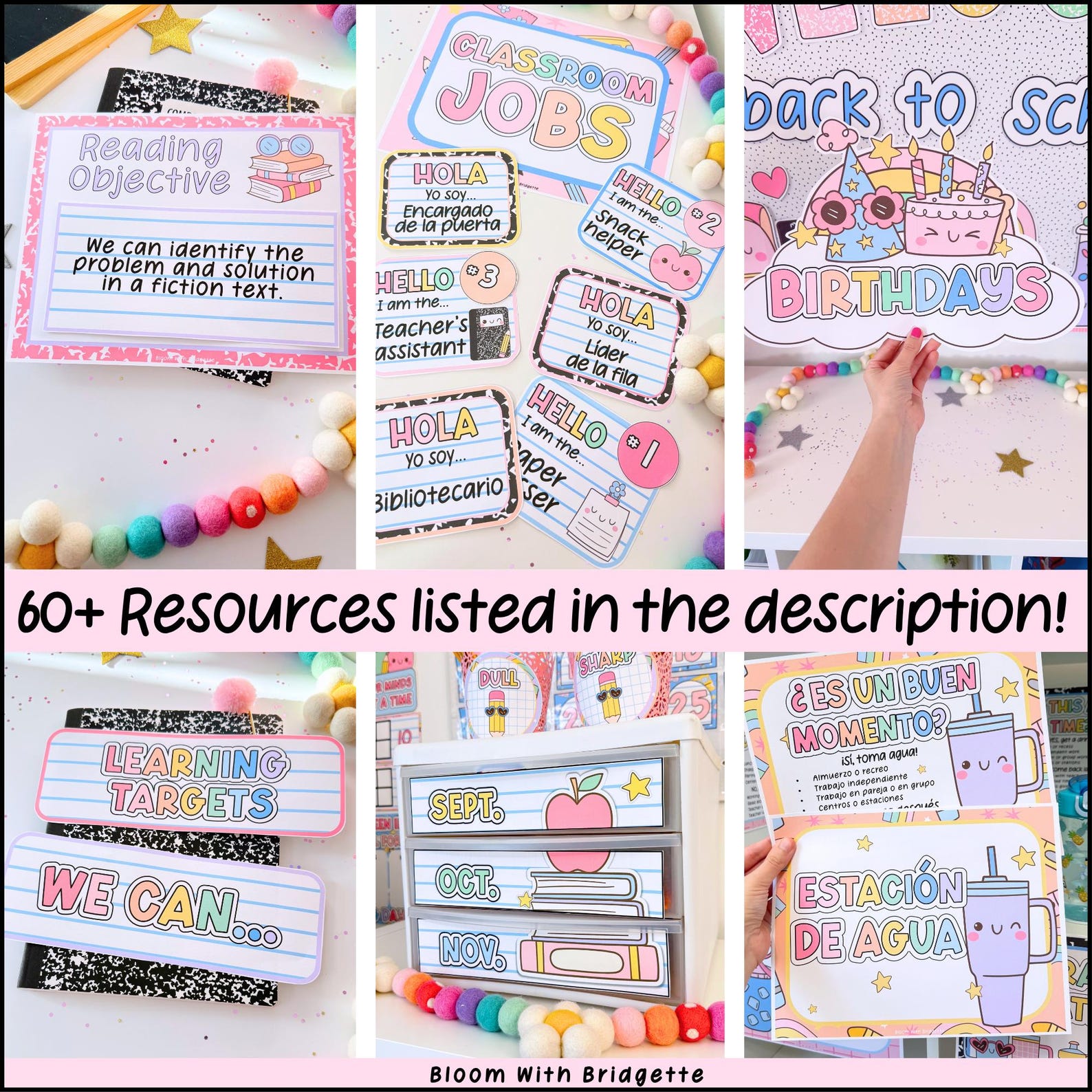 Composition Notebook Classroom Decor | Bilingual Friendly | Pastel ...