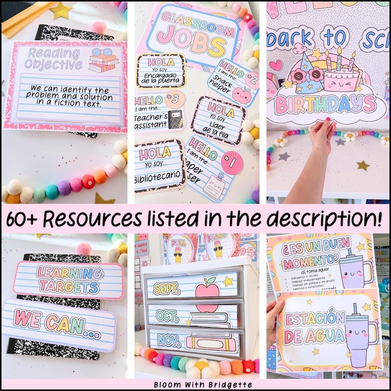 Composition Notebook Classroom Decor | Bilingual Friendly | Pastel ...