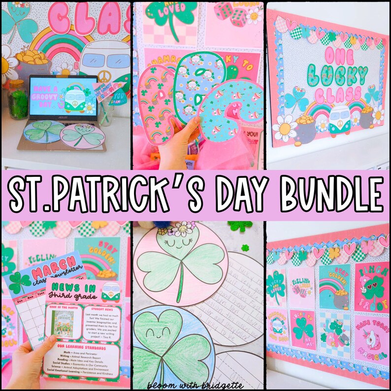 St. Patricks Day Classroom Decor Bundle, Bulletin Board, Posters ...