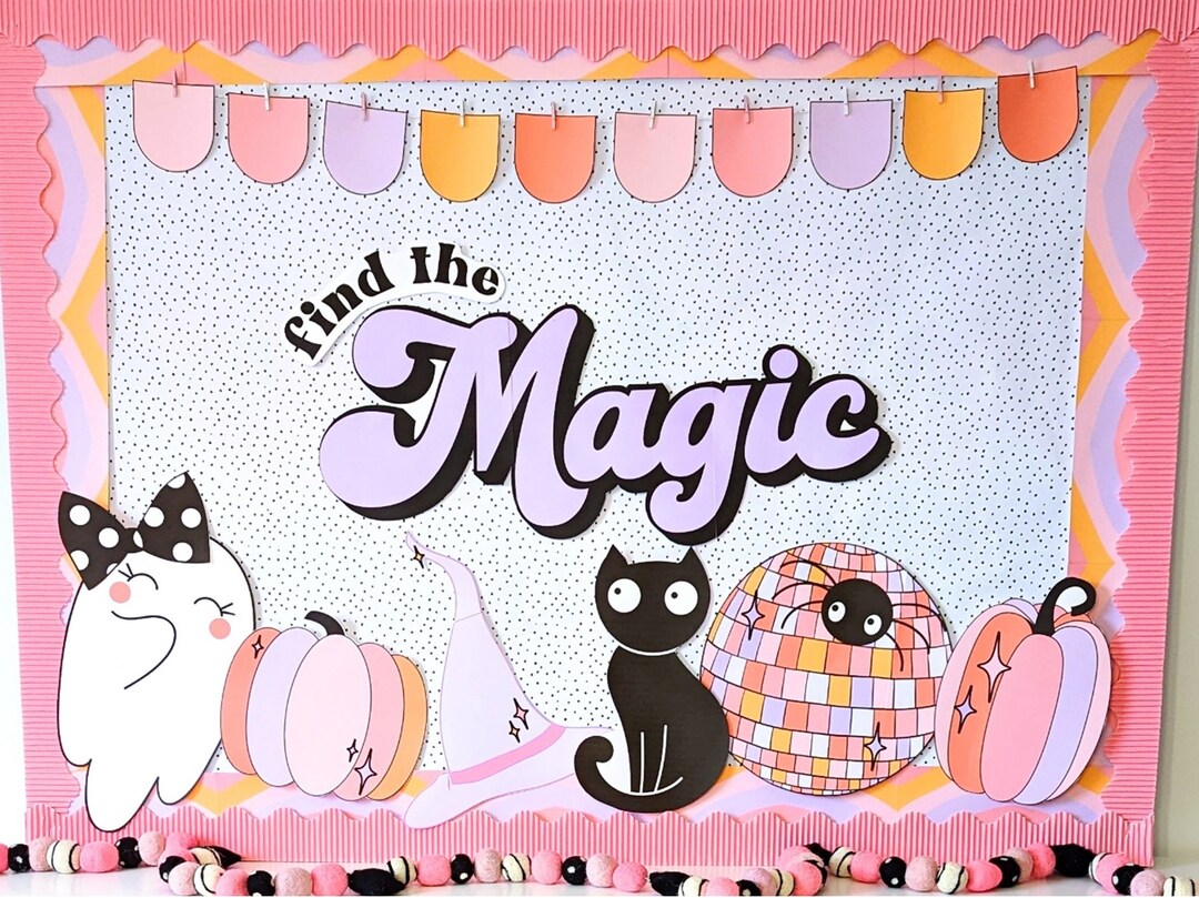 Retro Halloween Bulletin Board Kit and Student Activity, Fall Bulletin ...