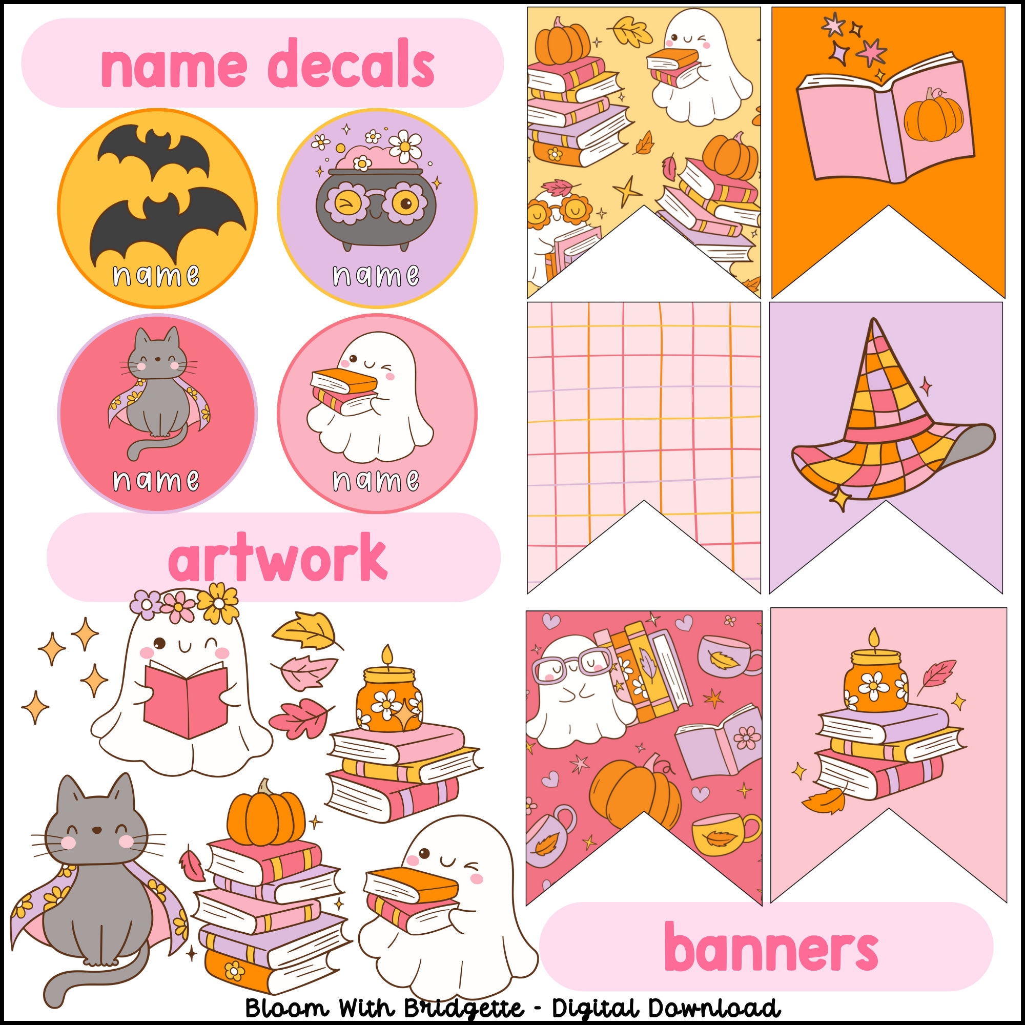 Cute Halloween Door Decor, Classroom Decor, Bookish, Welcome Door ...