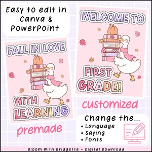 Fall Goose Posters | Bilingual Classroom Decor | Composition Notebook ...