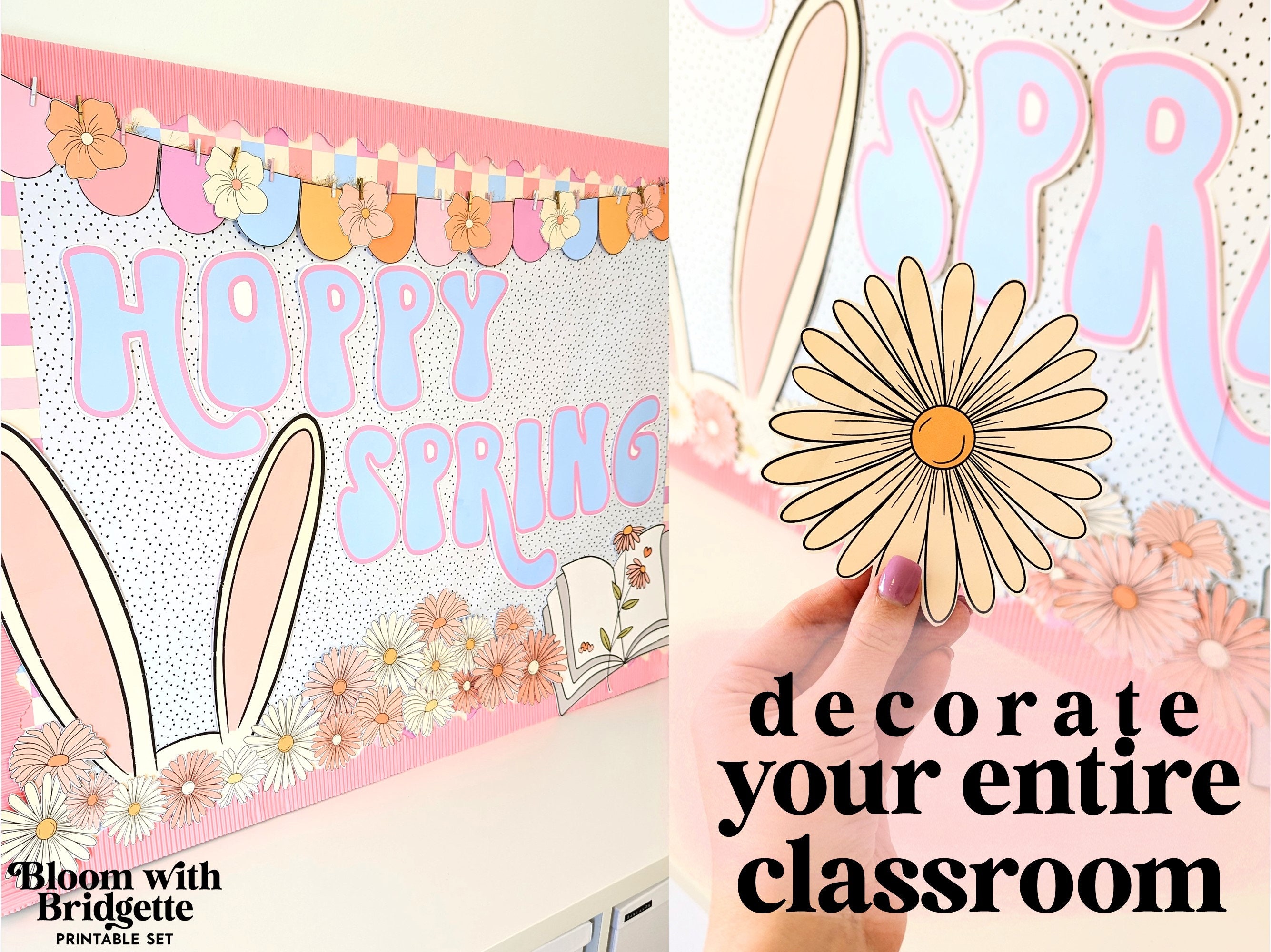 Retro Easter Bulletin Board Kit and Student Activity, Spring Bulletin ...