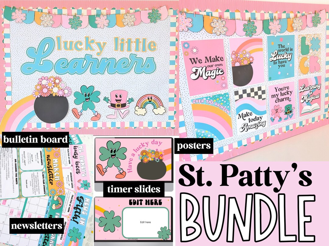 Retro St. Patrick's Day Classroom Decor Bundle, Spring Decorations ...