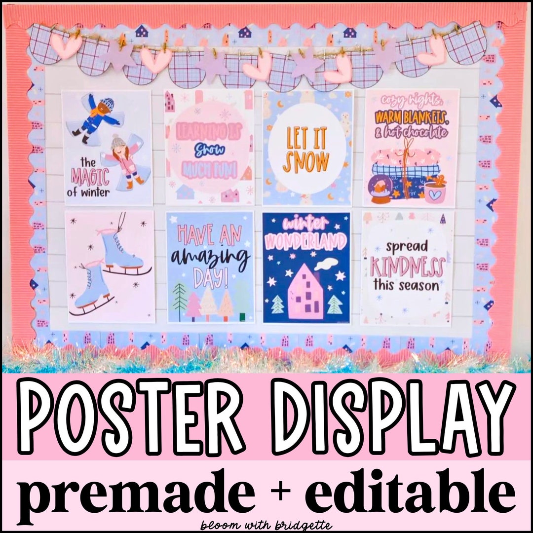 Winter Editable Posters, Editable Winter Bulletin Board, Classroom Door ...