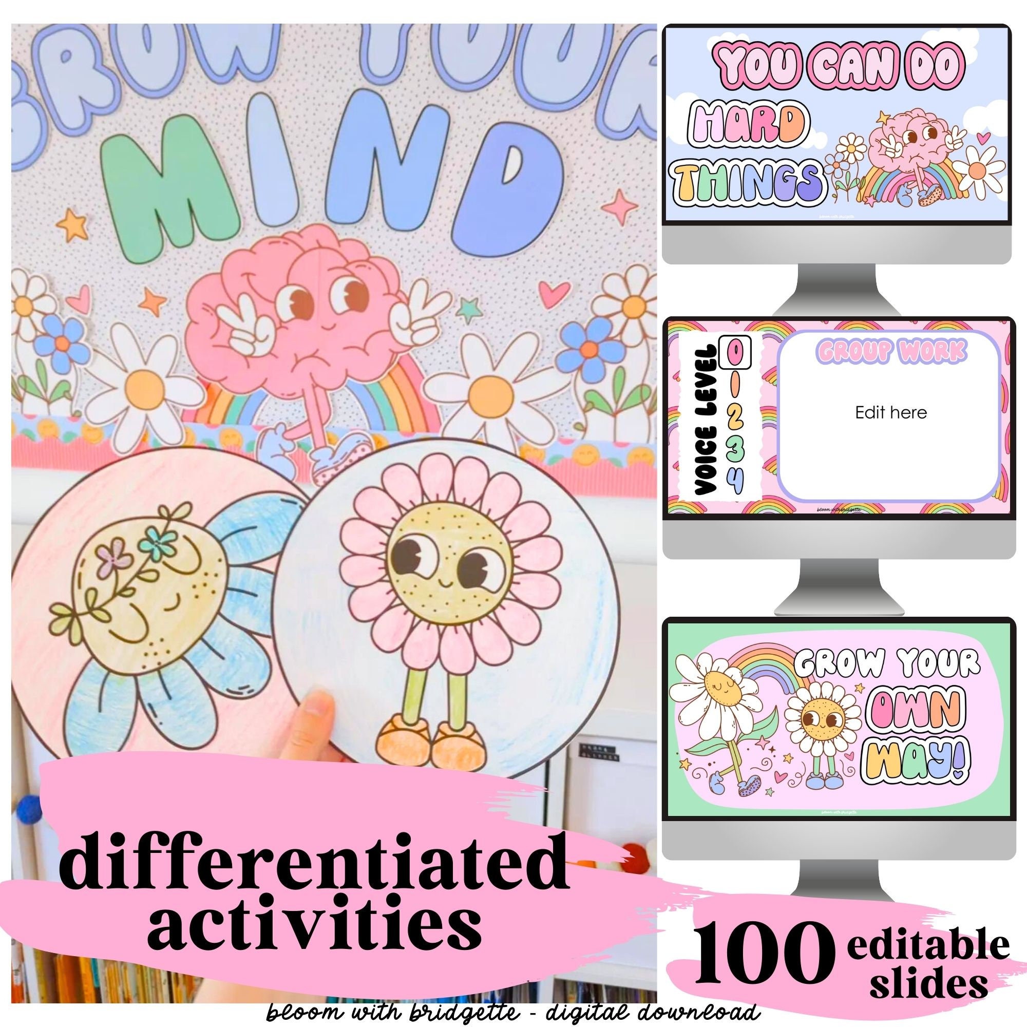 Growth Mindset Classroom Decor Bundle, Bulletin Board, Posters ...