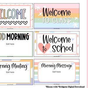 Modern Pastel Editable Slide Templates, Editable Classroom Decor ...