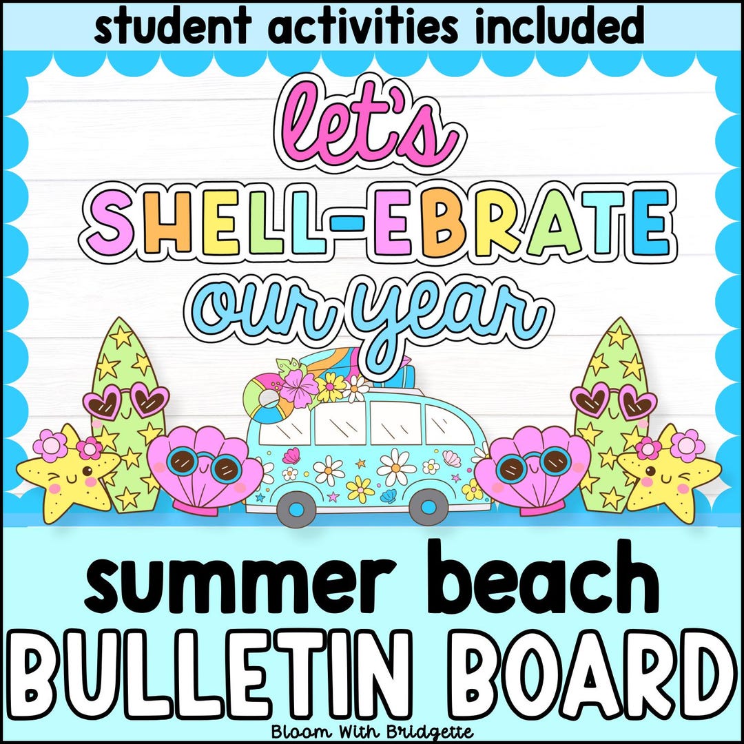 Summer Bulletin Board, Cutesy Beach Classroom Decor, Summer - Themed ...