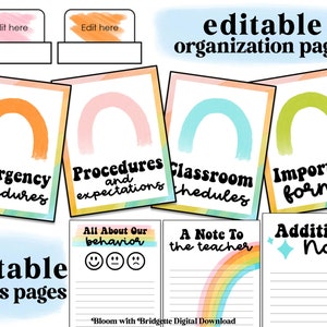 Retro Editable Substitute Binder, Daily Subbing, Maternity Leave Binder ...