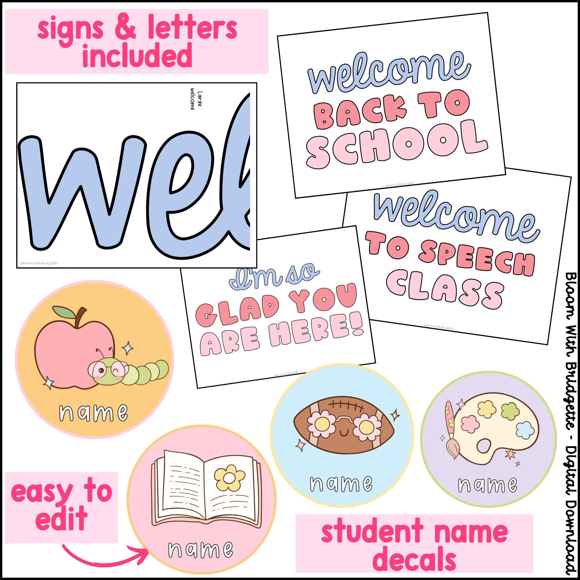Welcome Back to School Bulletin Board, Spanish Decor, Pastel Classroom ...