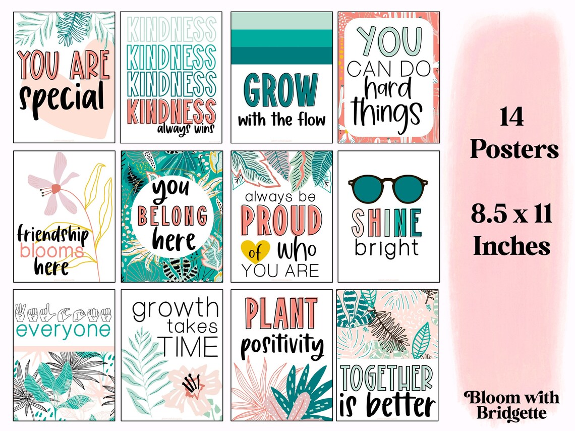 Bright Tropical Classroom Posters Back to School Bulletin - Etsy