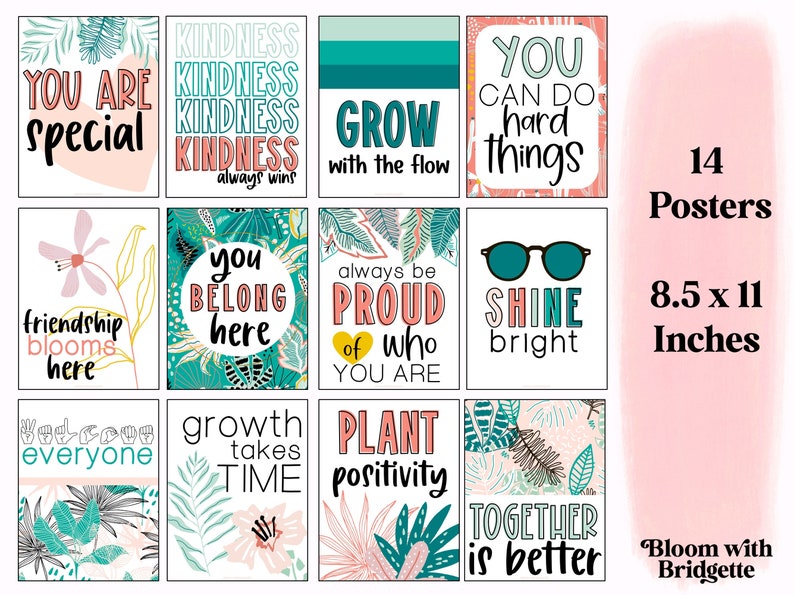 Bright Tropical Classroom Posters Back to School Bulletin - Etsy