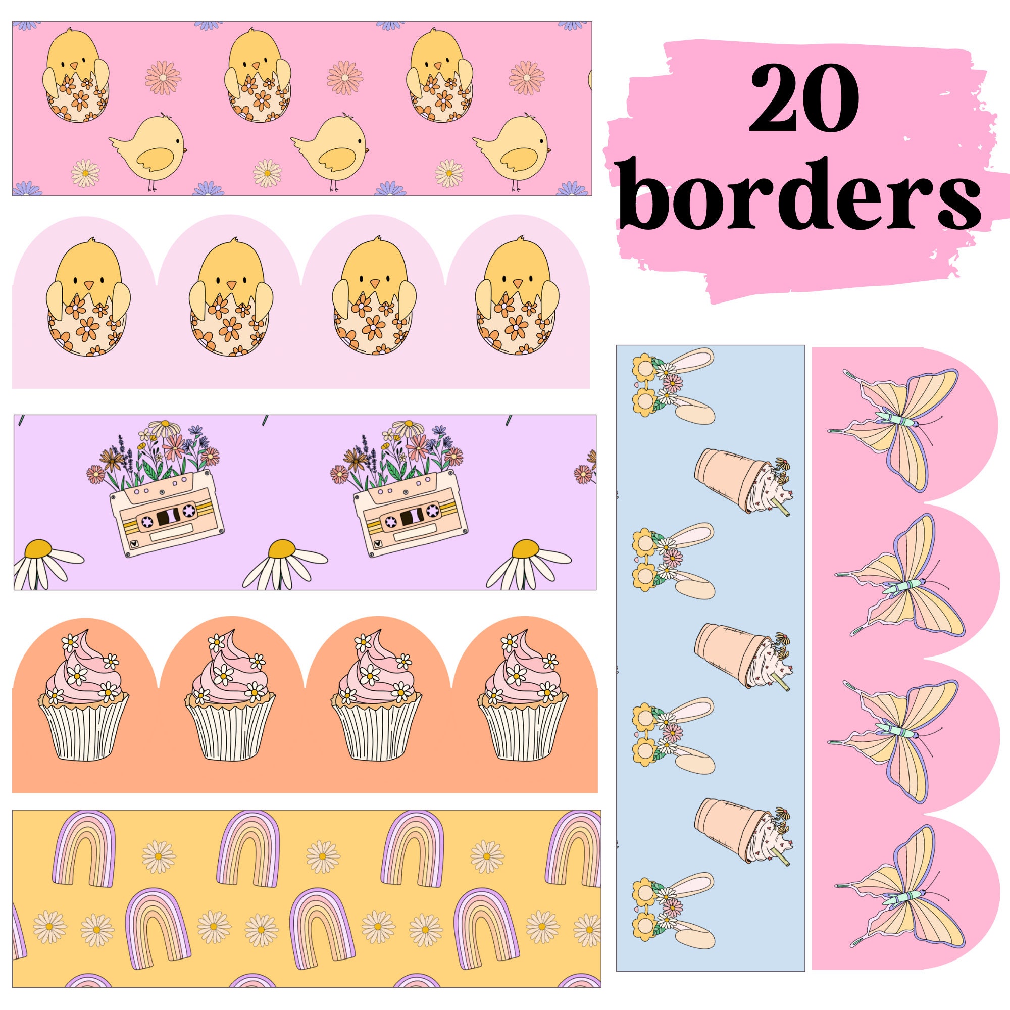 Easter Spring Bulletin Borders and Banners, Printable Spring Classroom ...
