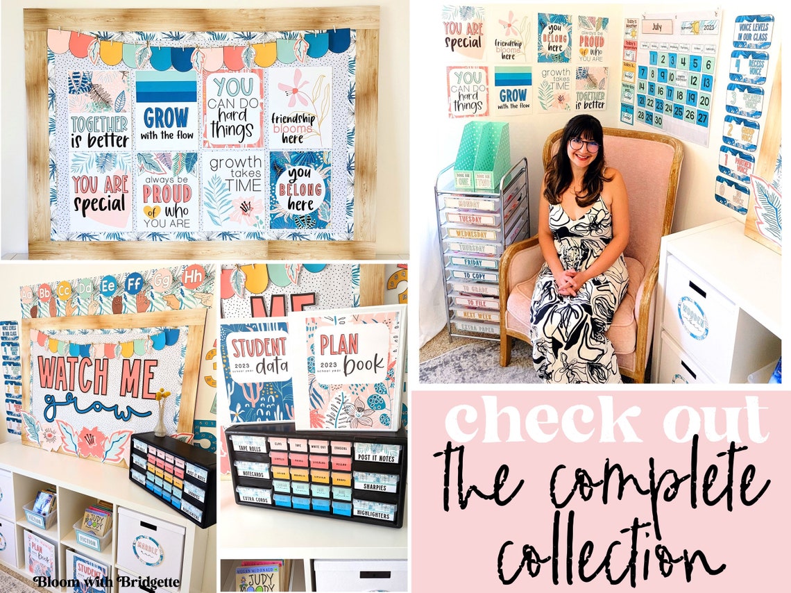 Bright Tropical Classroom Posters Back to School Bulletin - Etsy