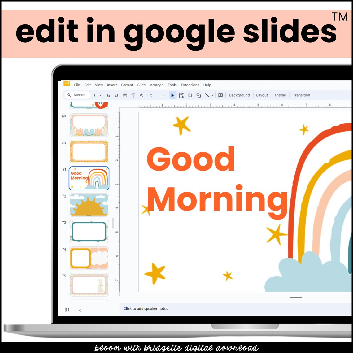 Sunshine Theme Classroom Slide Templates, Daily Google Slides and ...