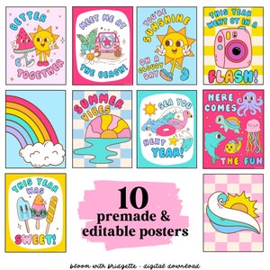 Retro Summer Classroom Decor Bundle, Bulletin Board, Posters, Classroom ...