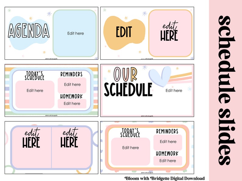 Modern Pastel Editable Slide Templates, Editable Classroom Decor ...