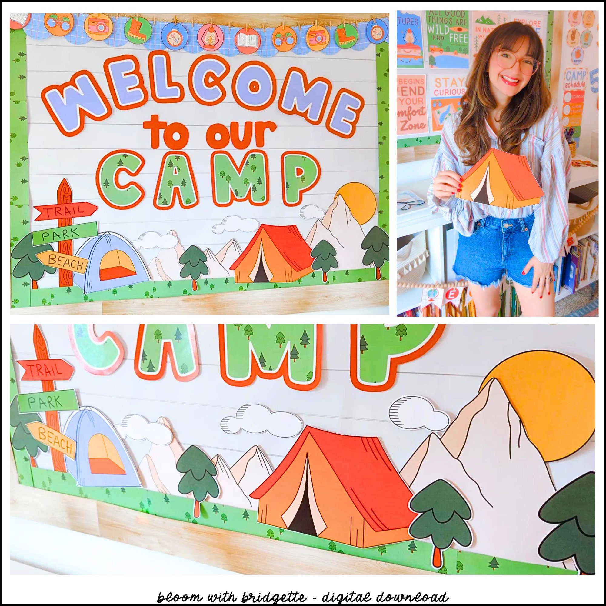 Camping Bulletin Board, Back to School Classroom Decor, Nature ...