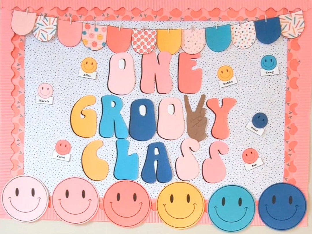 Groovy Bulletin Board and Student Activities, Printable Classroom Decor ...