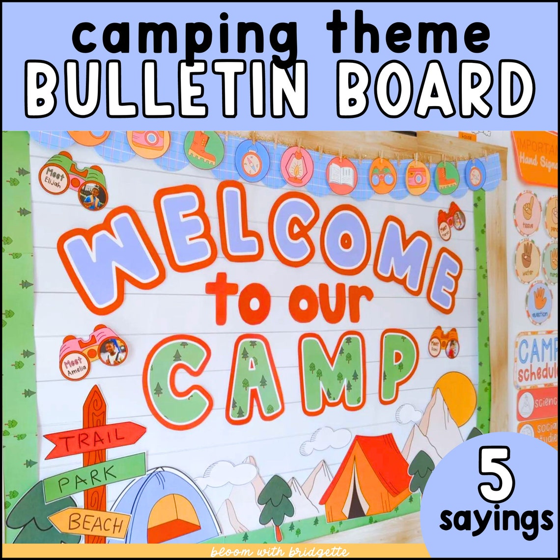 Camping Bulletin Board, Back to School Classroom Decor, Nature ...