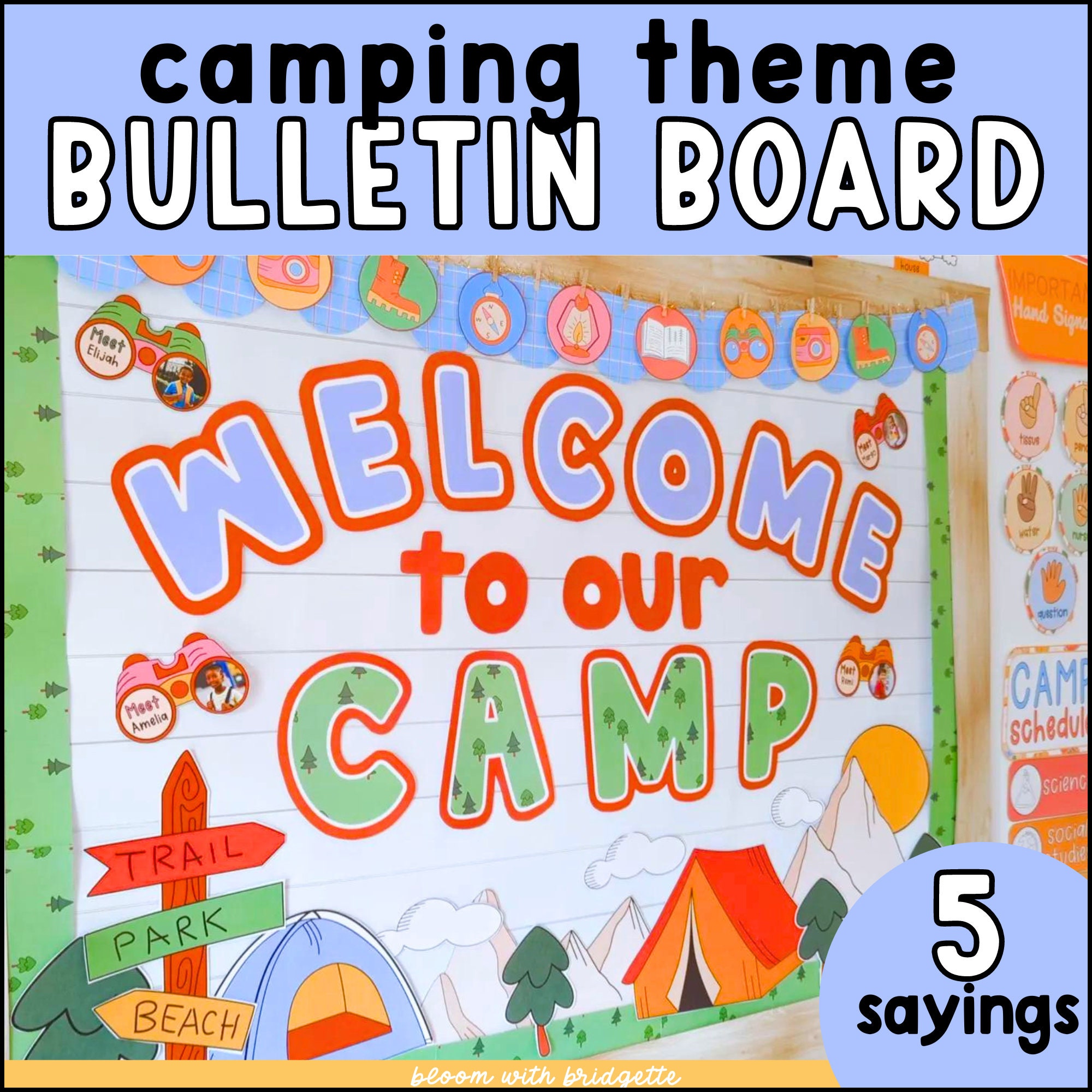 Camping Bulletin Board, Back to School Classroom Decor, Nature ...