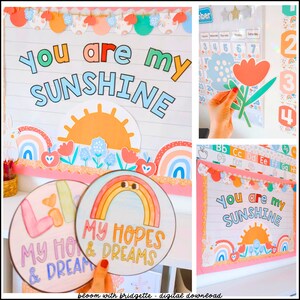 Back to School Bulletin Board, Bright Sunshine Classroom Decor ...
