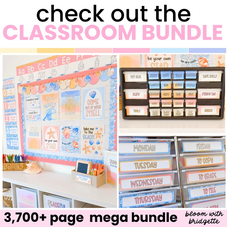 Beach Classroom Posters, Calm Classroom Posters, Classroom Decor ...