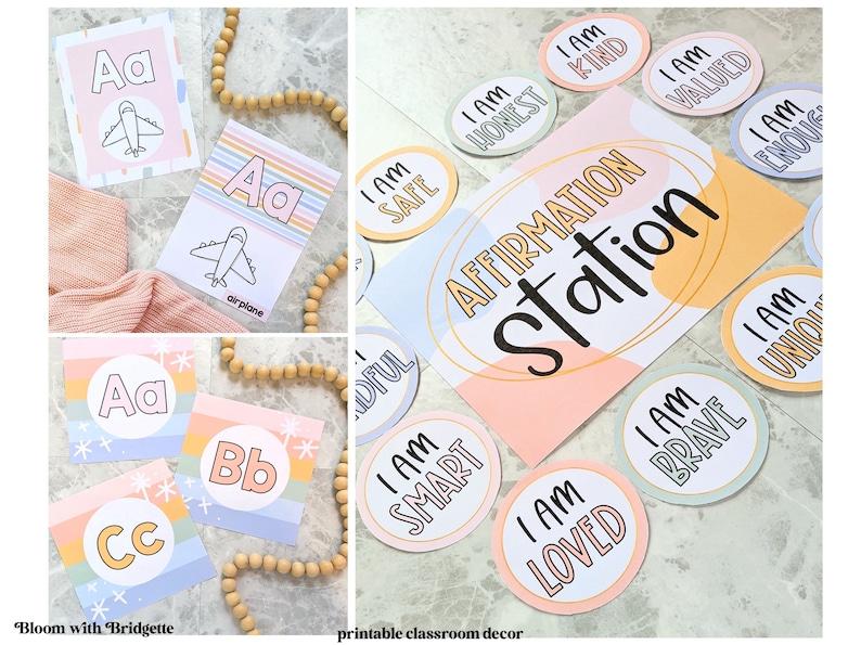 Modern Pastel Classroom Decor Bundle Editable Calm Classroom - Etsy