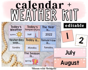 Classroom Calendar Display and Weather Set PRINTABLE - Etsy
