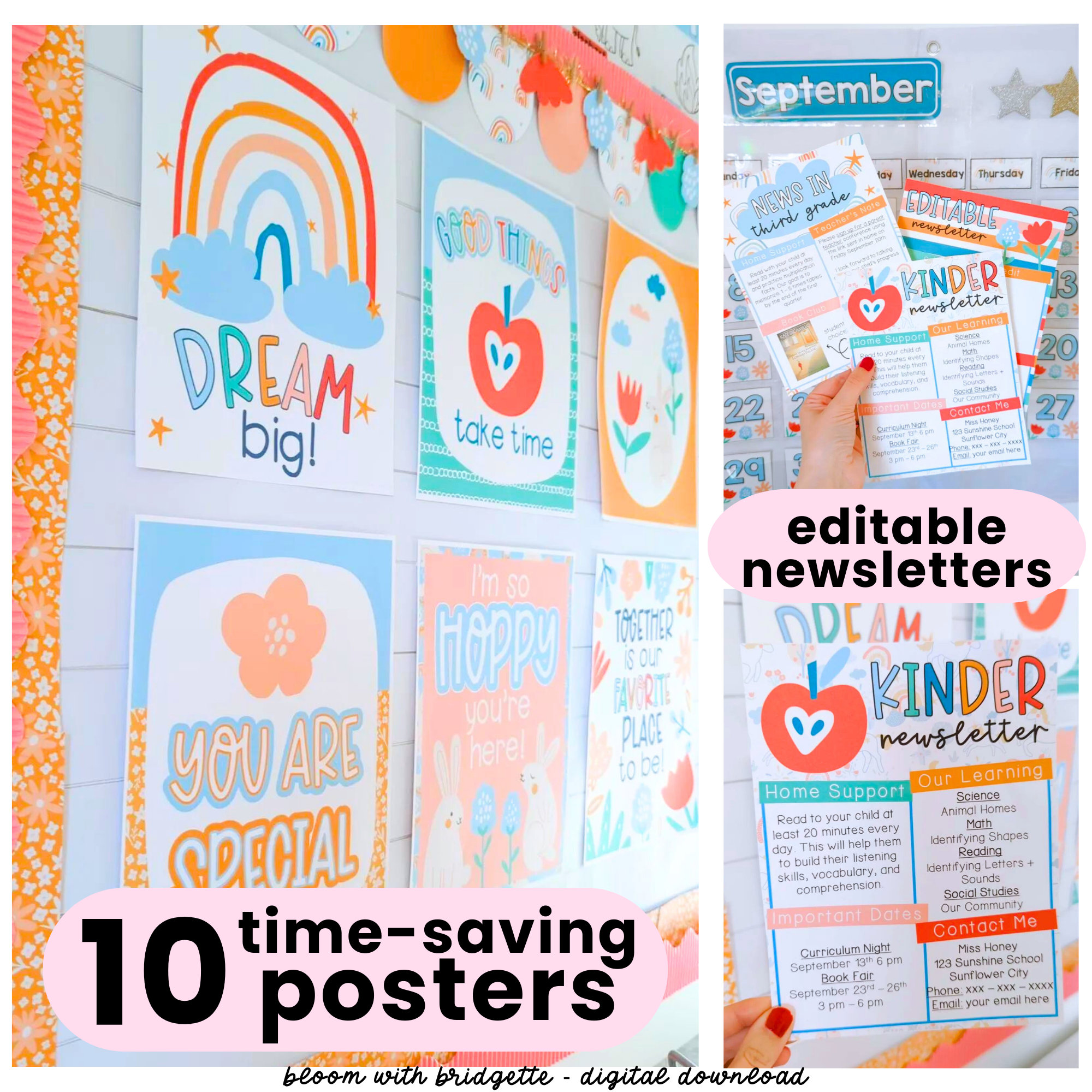 Sunshine Classroom Decor Mini Bundle, Back to School Decorations ...