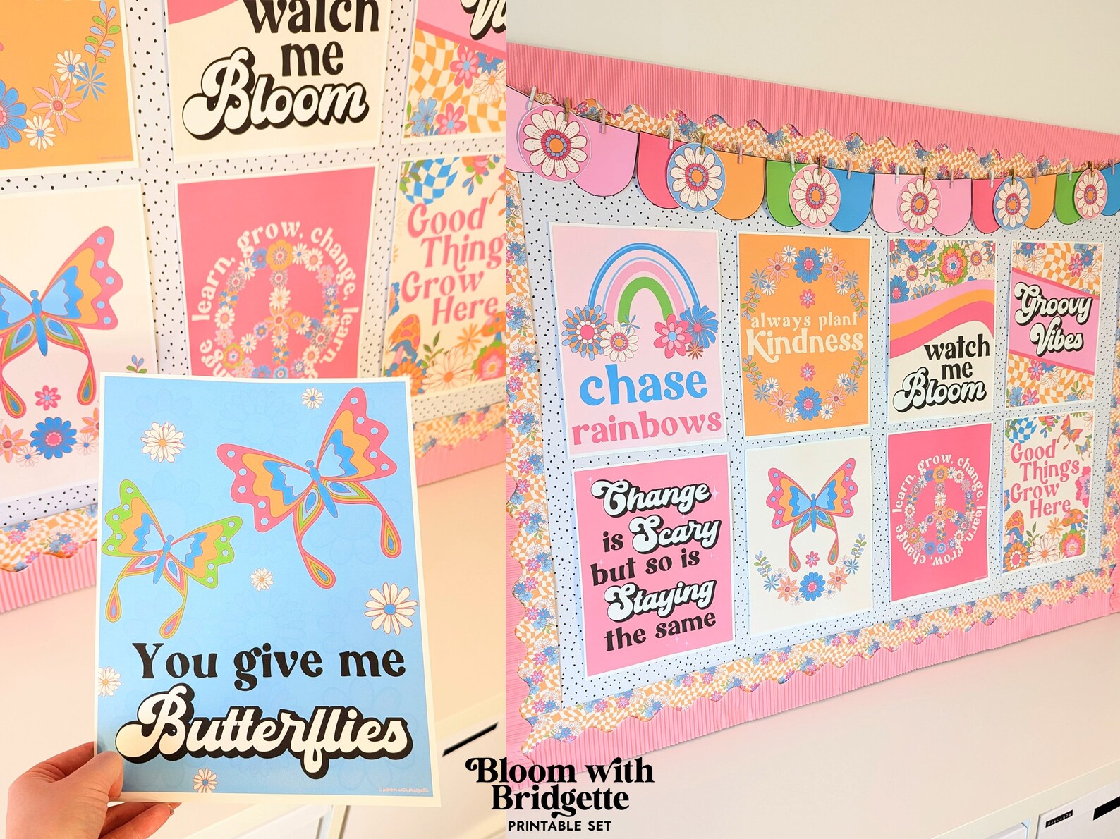 Retro Spring Classroom Posters Easy Bulletin Board Display - Etsy