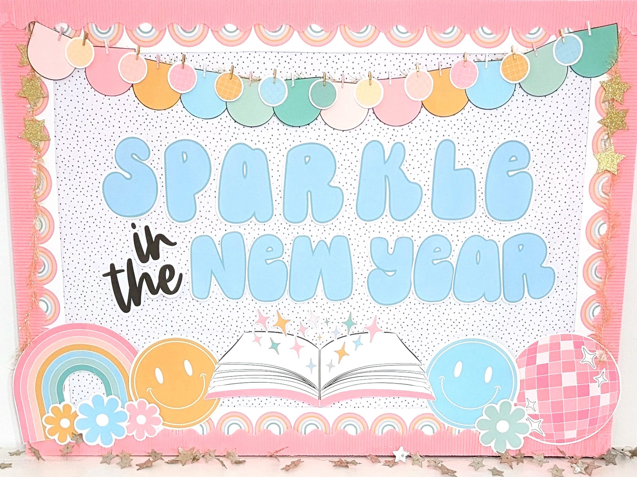 Happy New Year Bulletin Board For School
