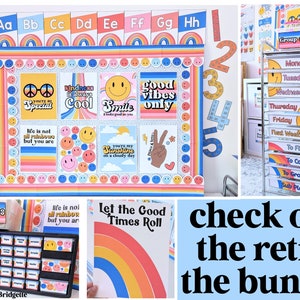 Retro Rainbow Editable Slide Templates, Editable Classroom Decor ...