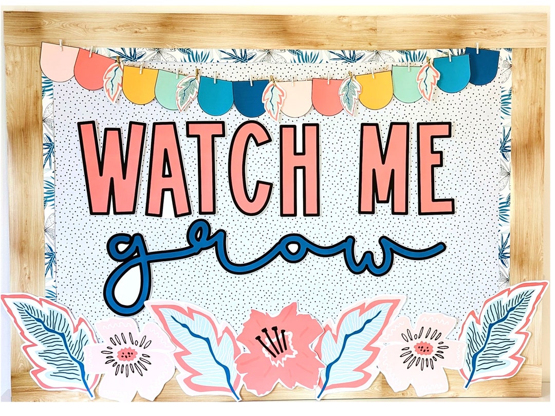 Goal Setting Bulletin Board, Bright Tropical Classroom Decor, Back to ...