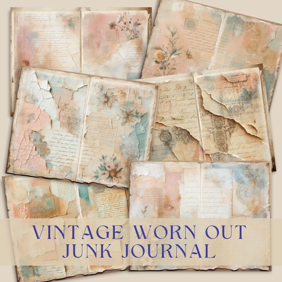 Vintage Worn Paper: Junk Journal Kit (digital Download) - Etsy