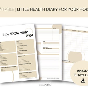 Little Health Diary for Your Horse 2024 Equine Journal Horse Records ...