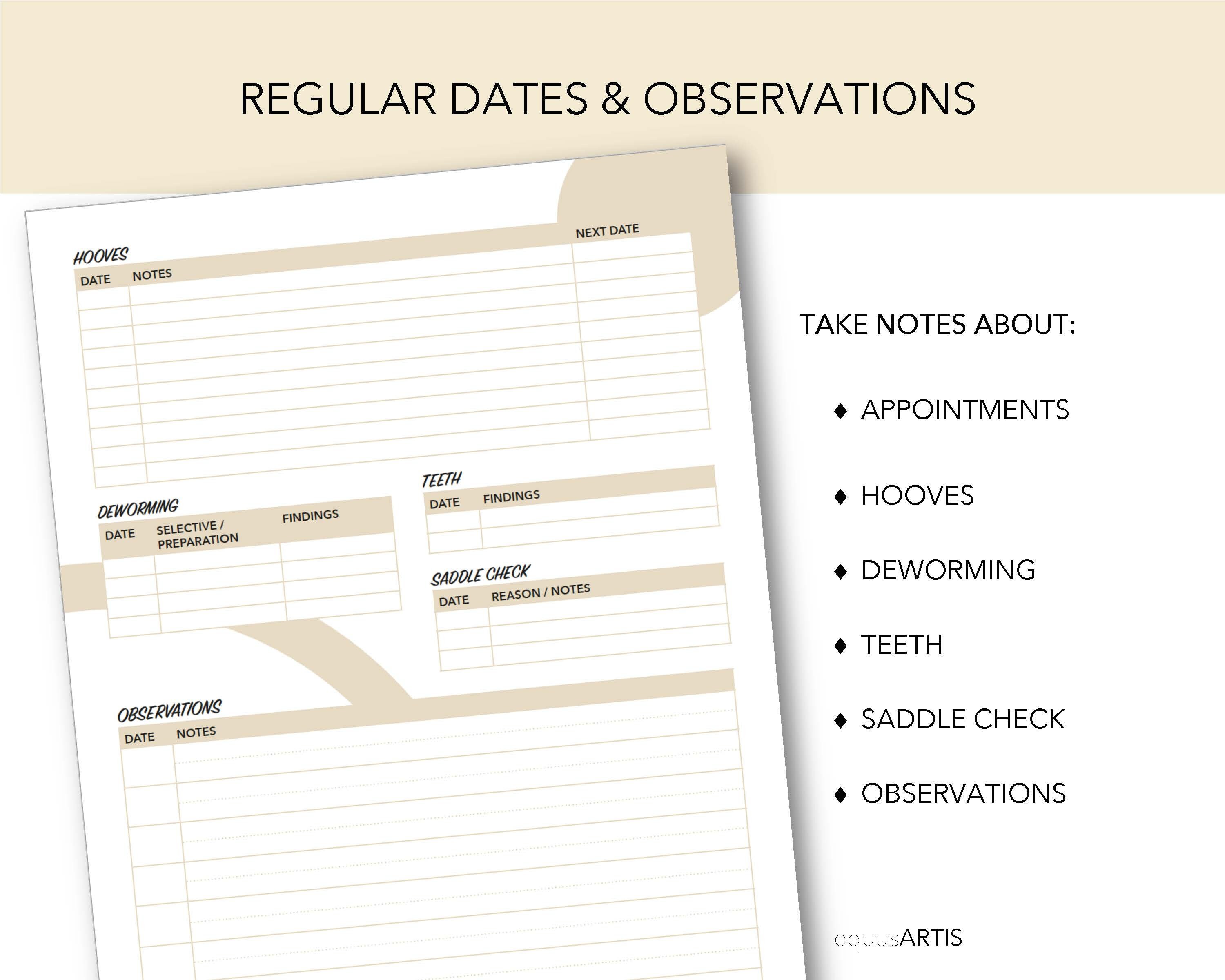 Little Health Diary for Your Horse 2024 Equine Journal - Etsy